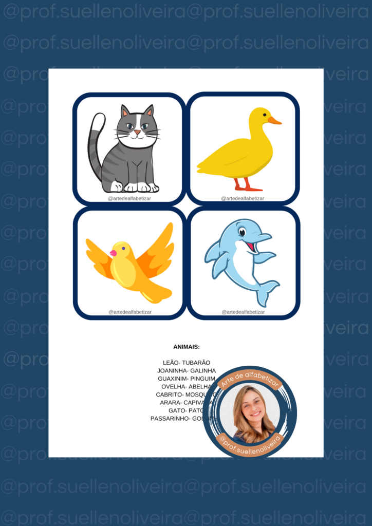 Jogo da memória das rimas- Animais - Suéllen - Arte de Alfabetizar